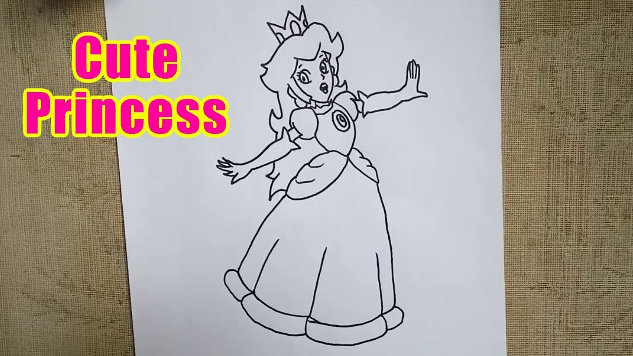 How to Draw a Princess Drawing Easy Sketch Tutorial Step by Step for ...