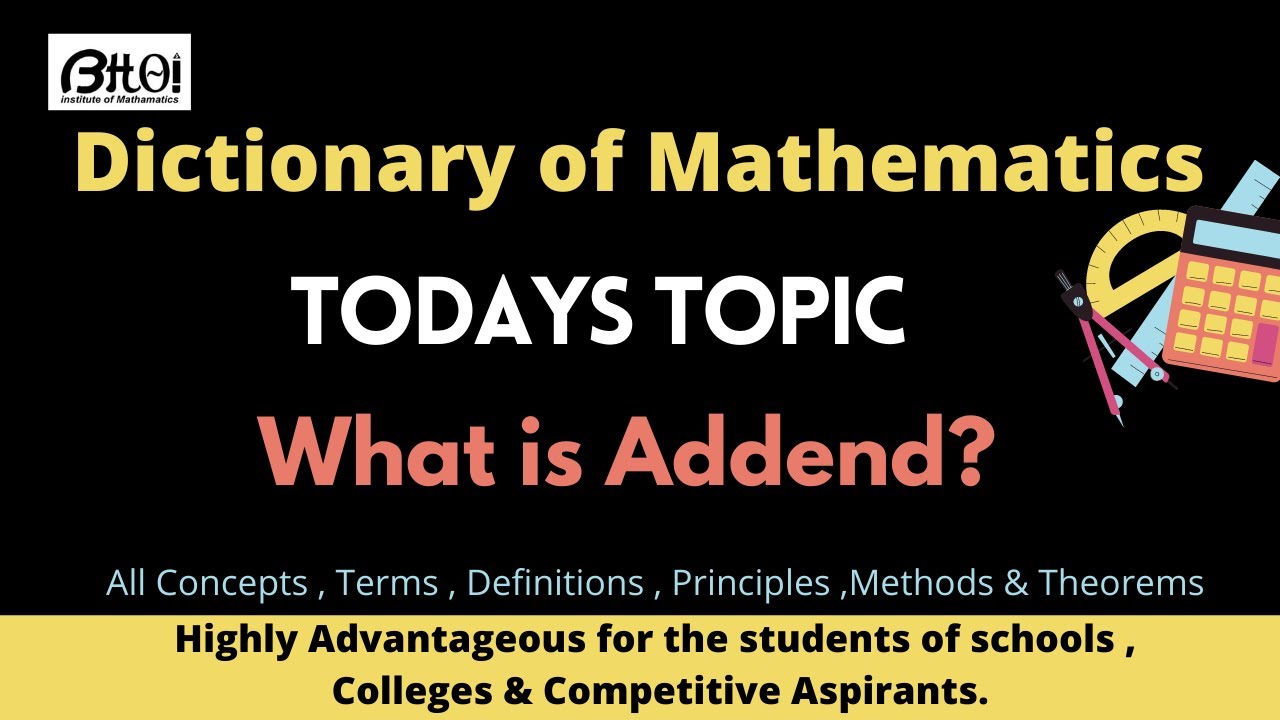 What Is Addend Definition Dictionary Of Mathematics YouTube What Is Addend Definition Dictionary Of Mathematics YouTube