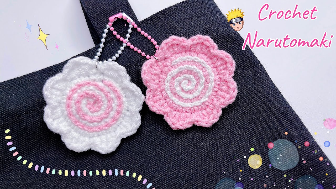 Crochet Narutomaki Tutorial 🍥 | Narutomaki Keychain Amigurumi | Móc Chả ...