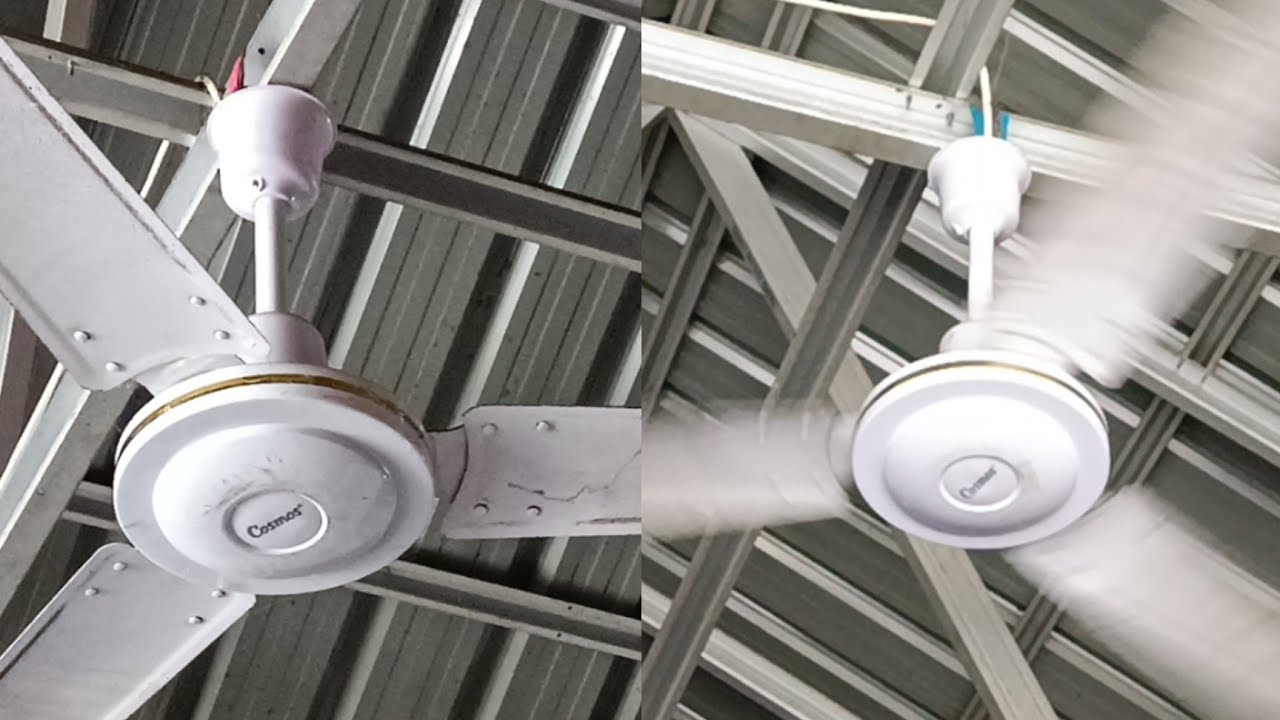 Cosmos industrial ceiling fans & Miyako(?) stand fan - YouTube
