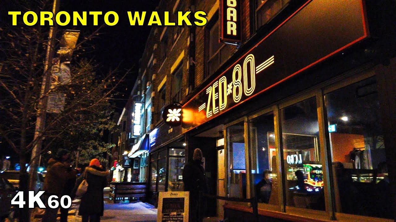 Saturday Night on the Danforth in November [4K Toronto walk] - YouTube