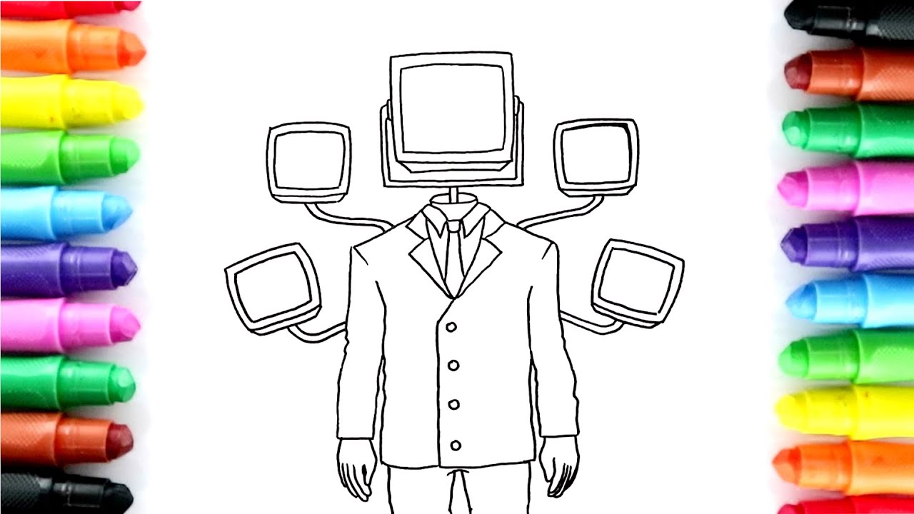 How To Draw Large Tv Man - YouTube