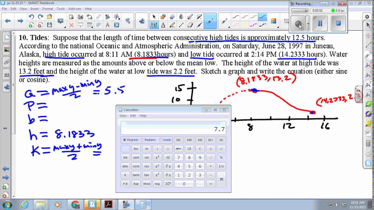 Tides trig equations - YouTube