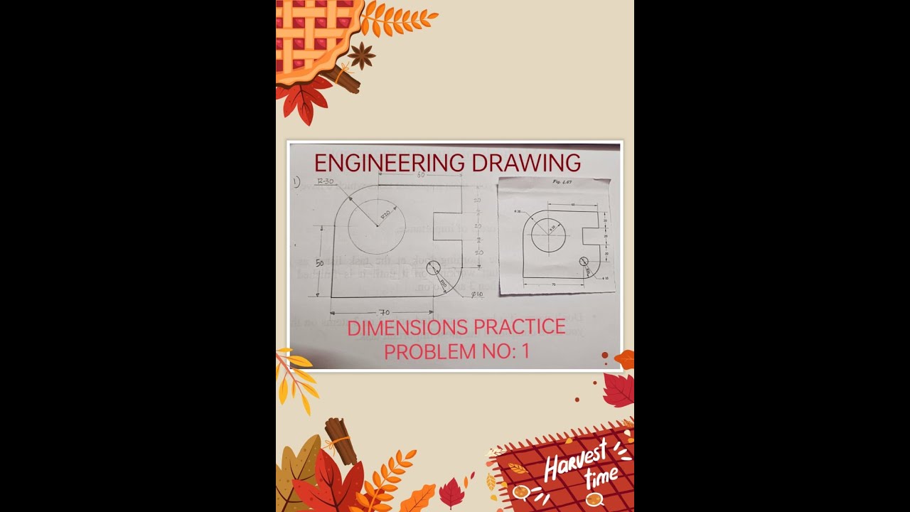 DIMENSIONS PRACTICE PROBLEM-1 IN ENGINEERING DRAWING - YouTube
