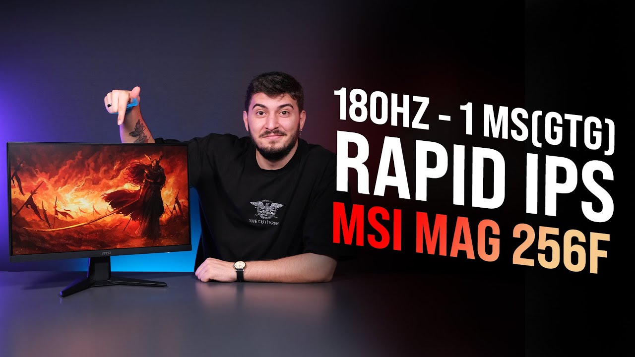 MSI MAG 256F 24.5" 180Hz 1ms HDMI DP Adaptive Sync FHD Rapid IPS Gaming ...