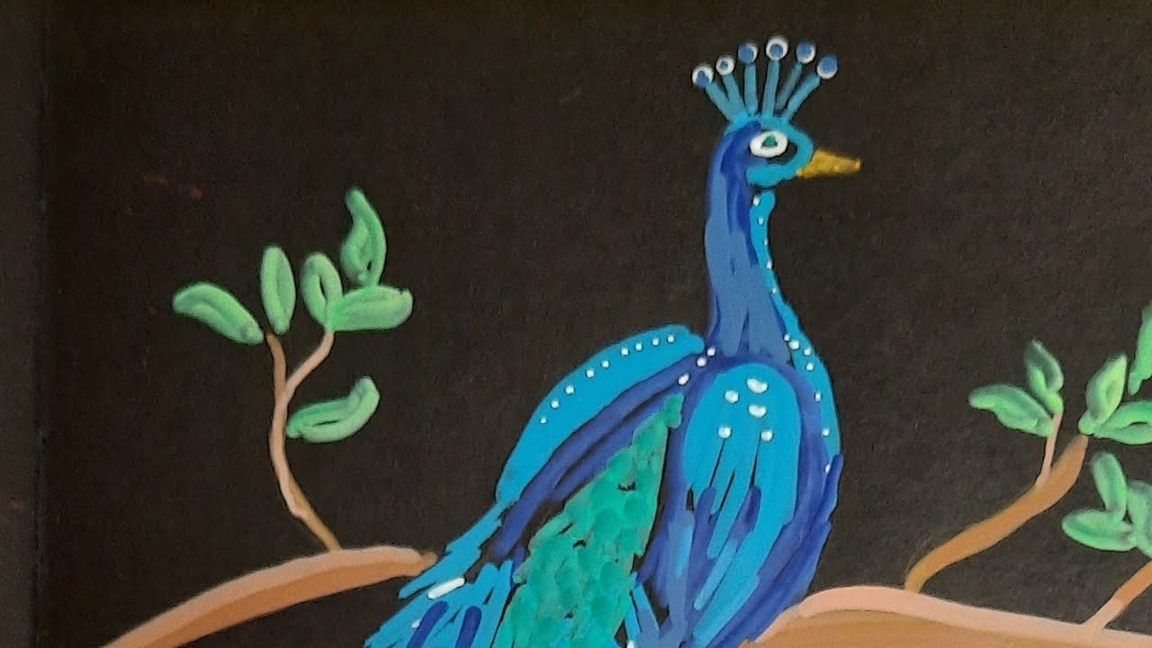 Beginner tutorial Peacock painting in acrylic - YouTube