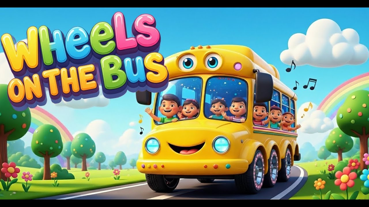 Wheels on the Bus Song | 3D Animated Nursery Rhyme for Kids & Toddlers ...