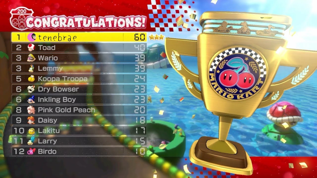 【MK8DX】Cherry Cup 200cc GP [DLC Wave 5] First try - YouTube
