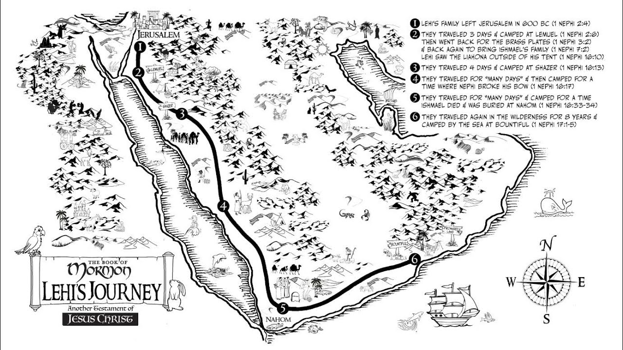 Ponderfun 2024 Book of Mormon Map of Lehi's Journey through the ...