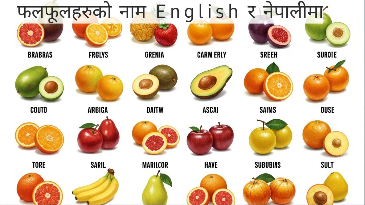Names of Fruits in English & Nepali with Pictures - YouTube