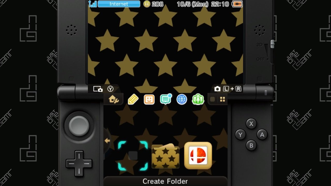 3DS Home Menu Theme - 'Stars: Gold & Black' Overview & Music - YouTube