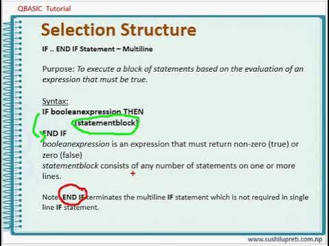 IF Multi Line statement QBASIC - YouTube