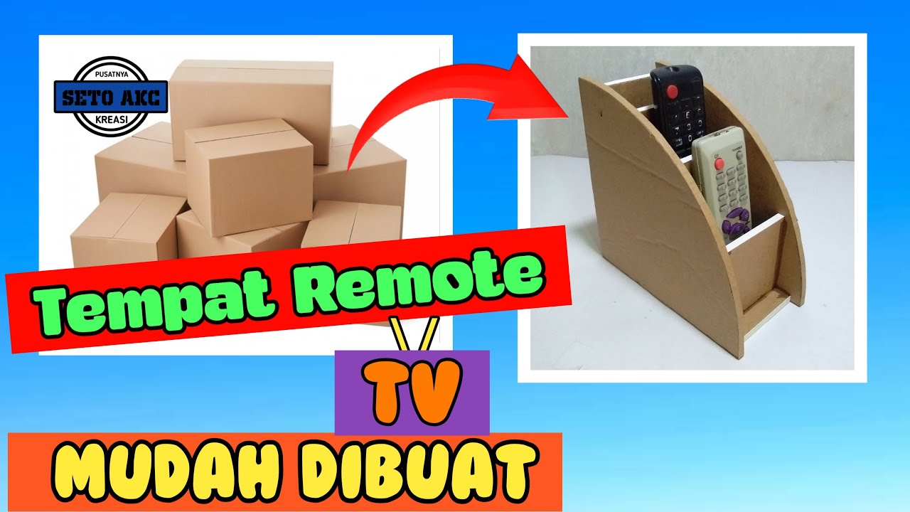 Cara membuat tempat remote TV dari kardus - YouTube