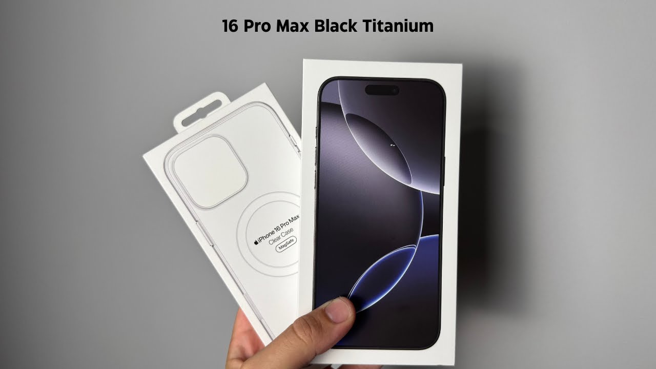 Apple iPhone 16 Pro Max Black Titanium & Clear Case Unboxing - 16 Pro ...