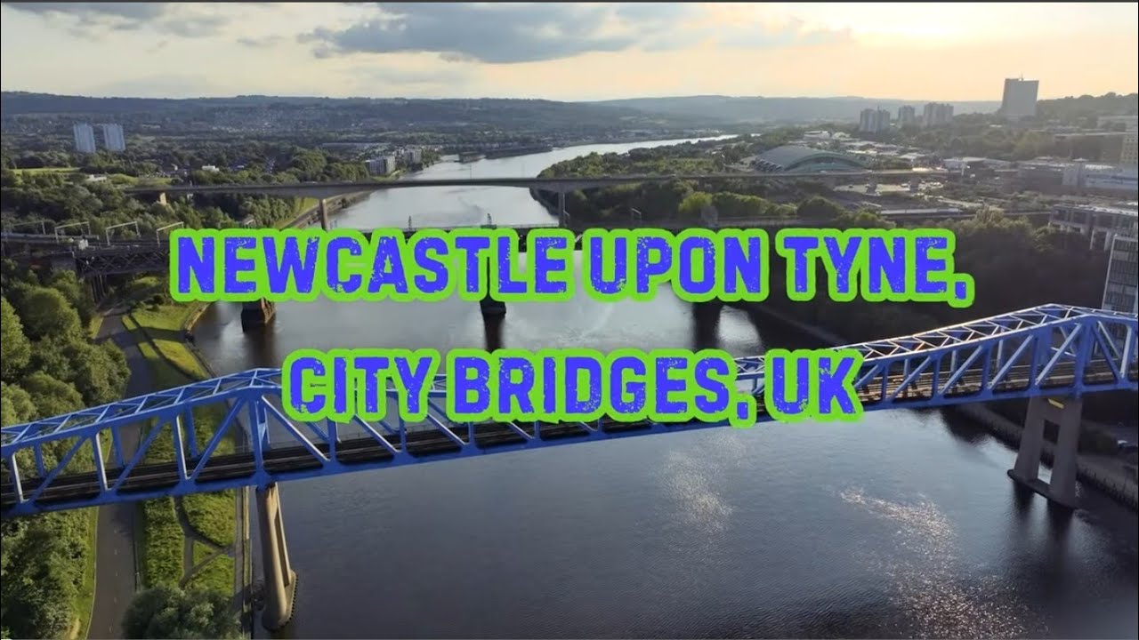 Newcastle City Bridges, Newcastle Upon Tyne, England, Drone footage ...