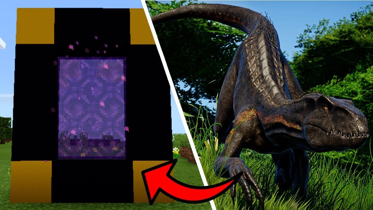 MCPE: How To Make a Portal to the Indoraptor Dimension - YouTube