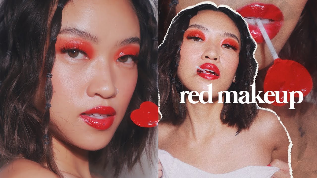 Glossy Red Makeup - YouTube