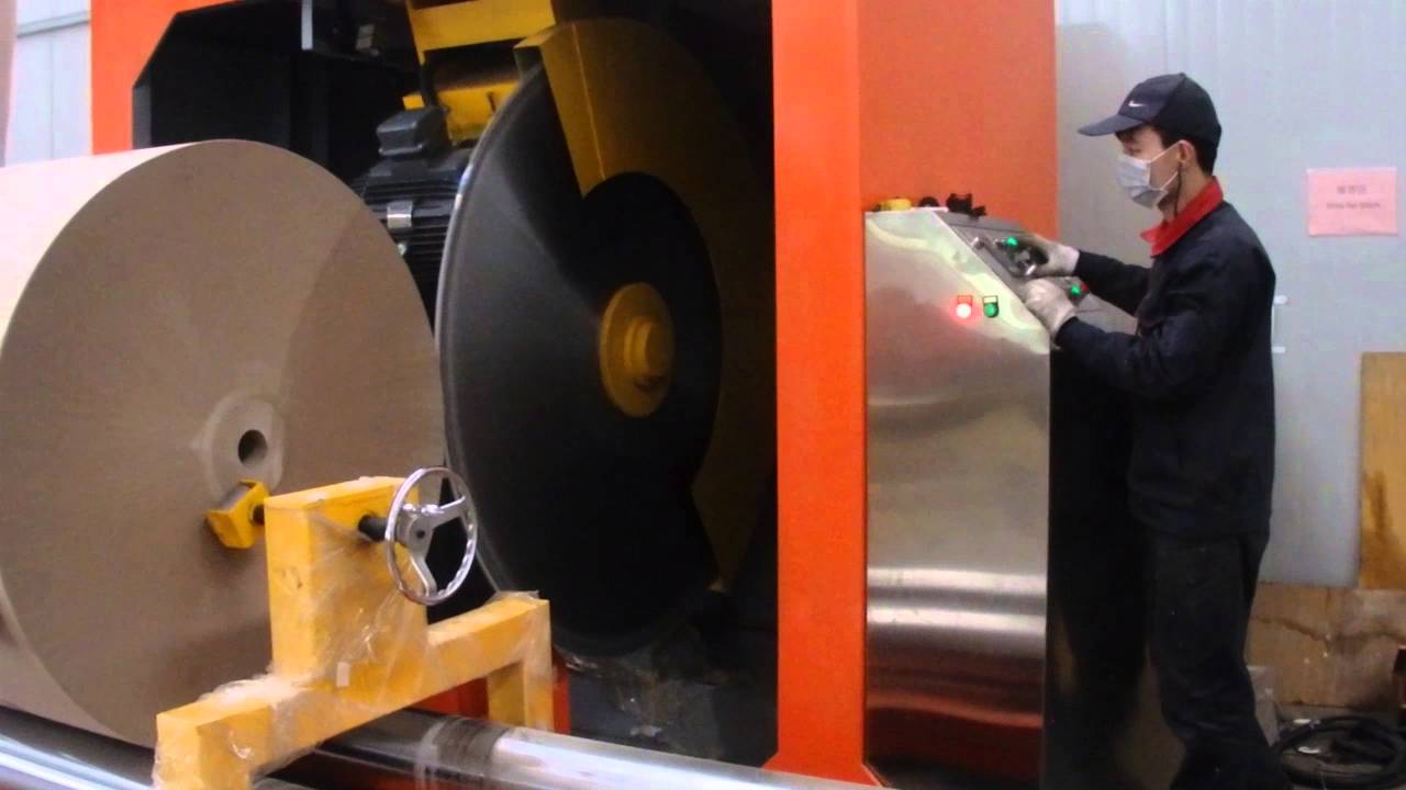 Roll cutting machine - YouTube