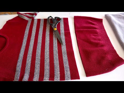 Подруга увидела, какую вещь я сшила из старого свитера и тоже принесла свой на переделку