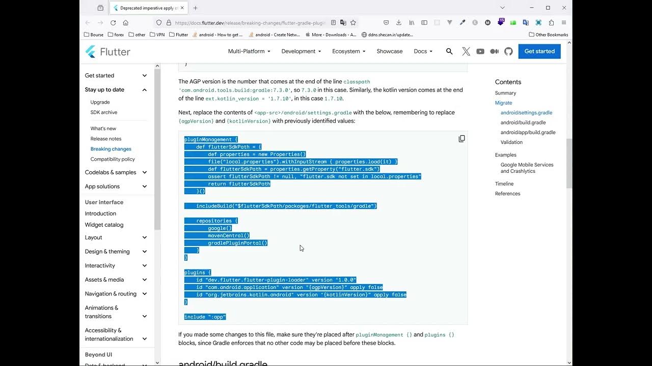 How to fix Deprecated imperative apply of Flutter's Gradle plugins - آموزش رفع خطای - YouTube