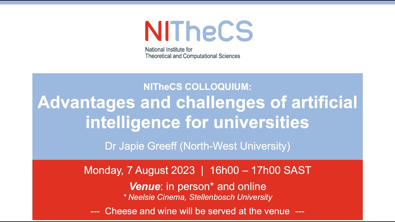 2023-08-07: NITheCS Colloquium: 'Advantages and challenges of ...