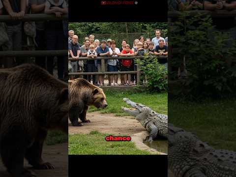 Grizzly Bear VS Crocodile Come Face to Face at Zoo illegally!