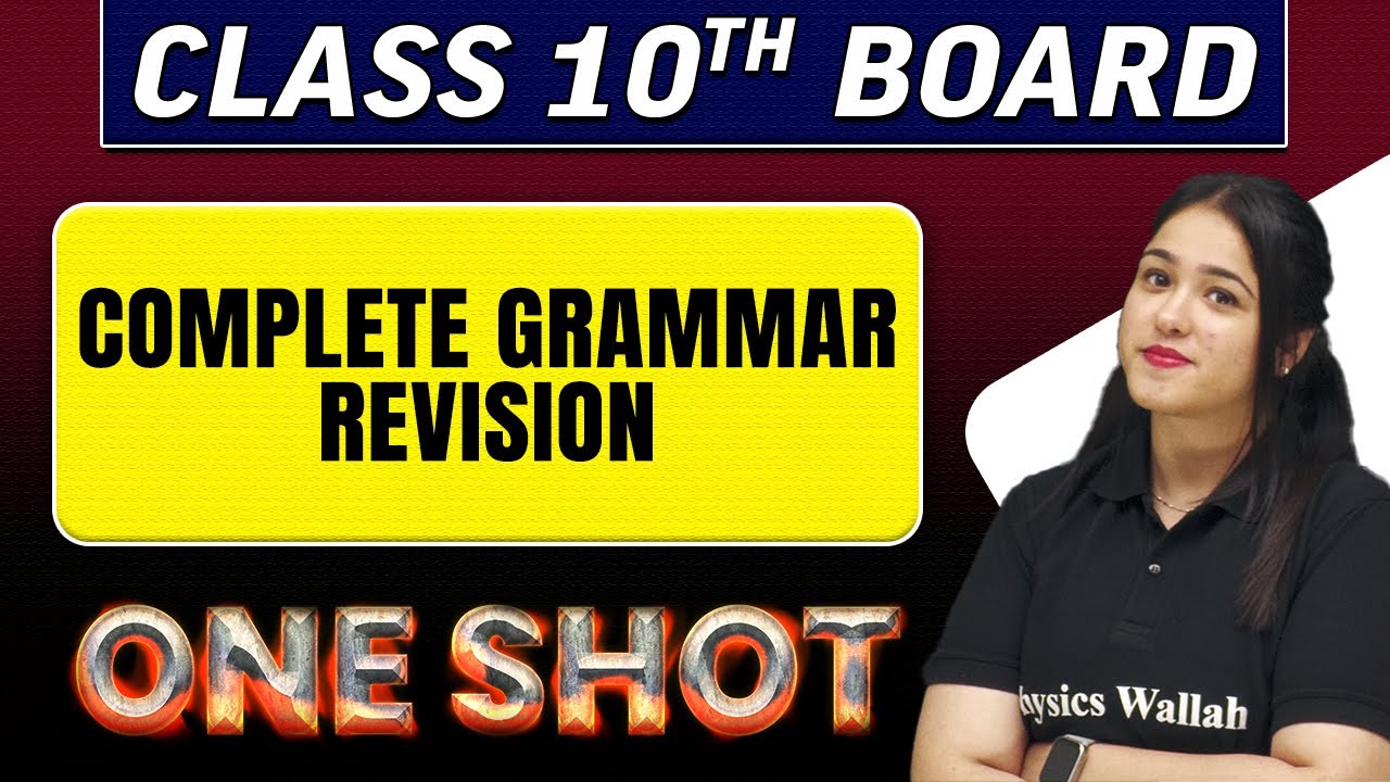 COMPLETE GRAMMAR REVISION - in 1 Shot || Class -10th Board Exams - YouTube
