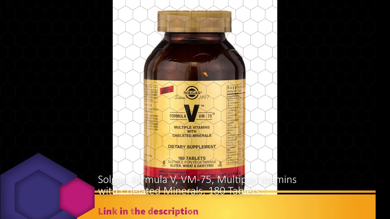 Solgar, Formula V, VM-75, Multiple Vitamins with Chelated Minerals, 180 ...