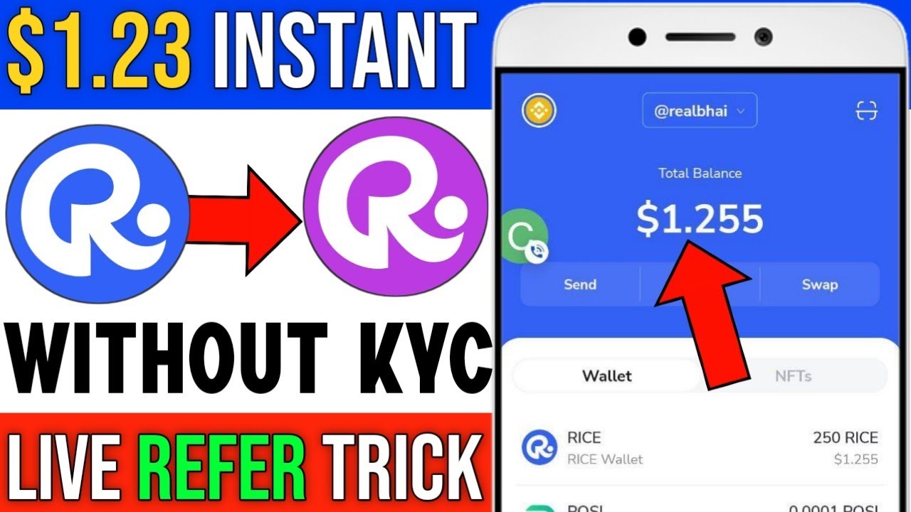 $1.23 Instant Claim Unlimited | Rice Wallet Unlimited Trick | Rice ...