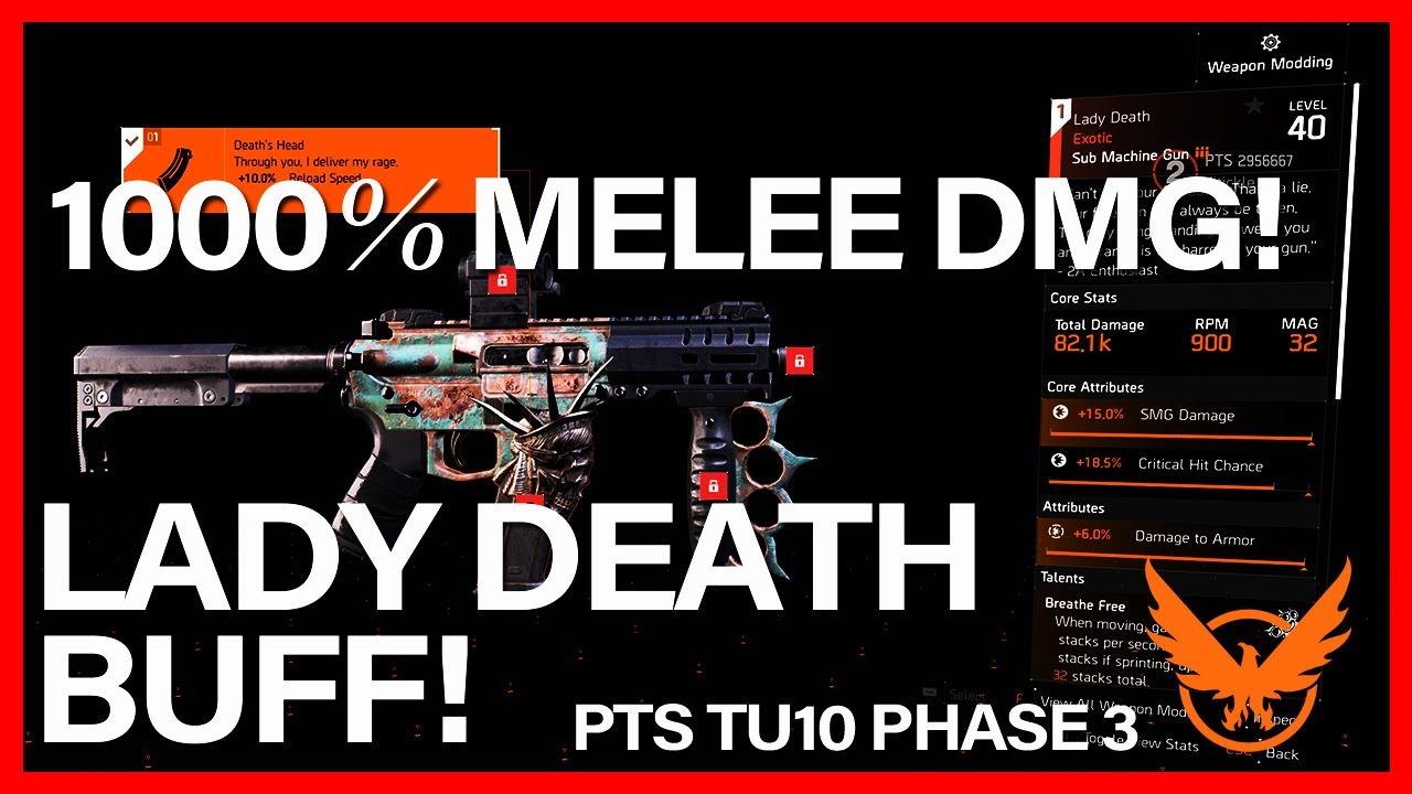 1000% MELEE DAMAGE LADY DEATH THE DIVISION 2 PTS TU10 - YouTube