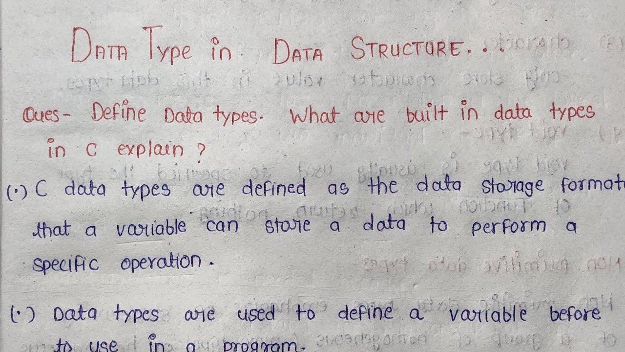 Data Types in Data Structure || What is Data Types and Explain its ...