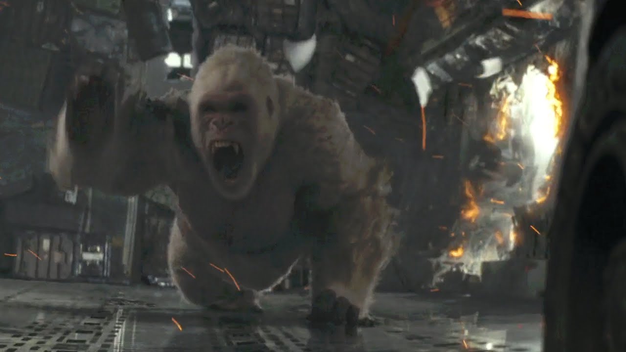 White Monkey Attack | Rampage | HD Movie Clips - YouTube
