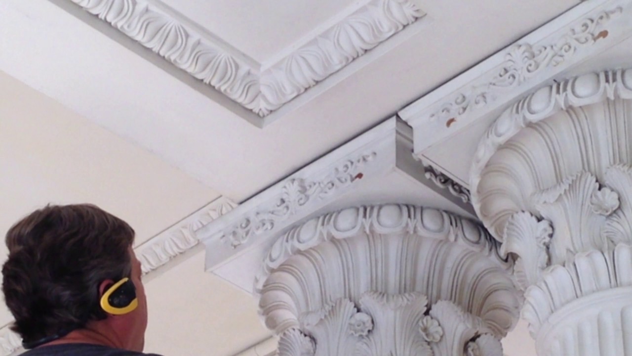 Varnish first coat on drawing room parlors- decorative plaster elements ...