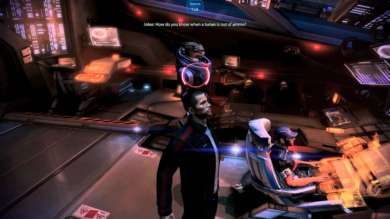 Mass Effect 3 - Cockpit Jokes with Garrus and Joker - YouTube