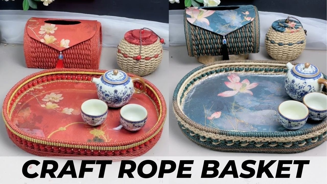 3 Jute Rope Craft Idea, Tea Pot, Tea Plate, Tissue Box Tutorial # ...