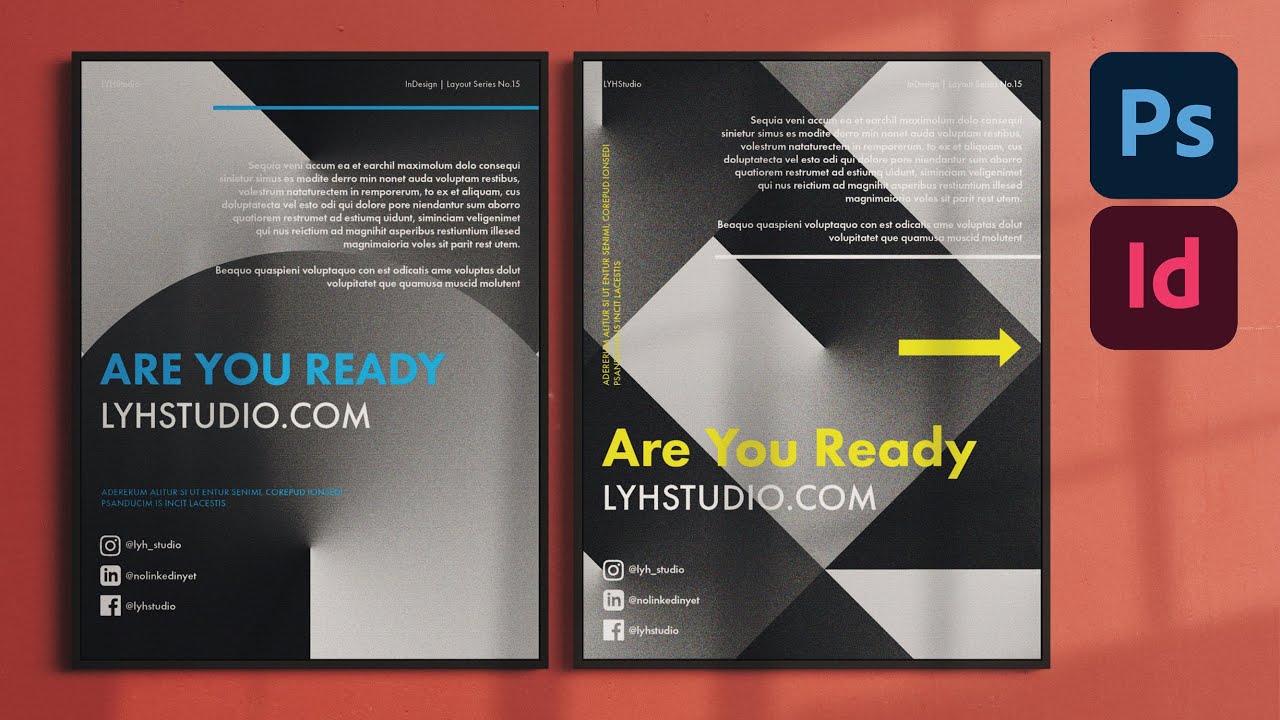 How to make this EASY GRADIENT SHAPES POSTER Layout | PS+ InDesign ...