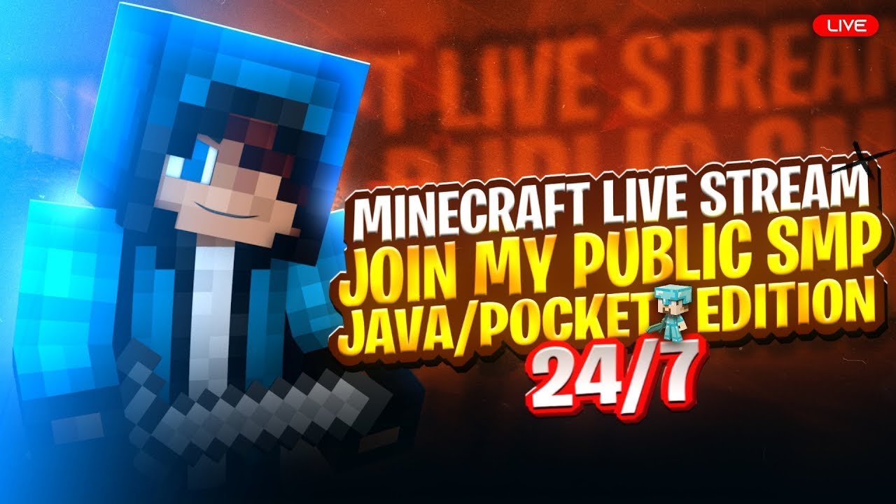 MINECRAFT LIVE STREAM | JOIN MY PUBLIC SMP JAVA / POCKET EDITION 24/7 | Smp | Minecraft Live ...