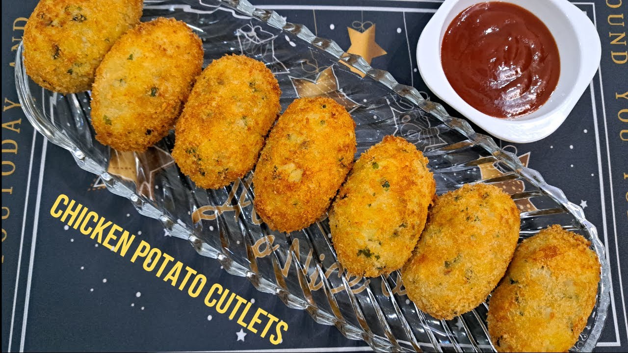 Chicken Potato Cutlets | Aloo Chicken Cutlets | Crispy Cutlets Recipe ...