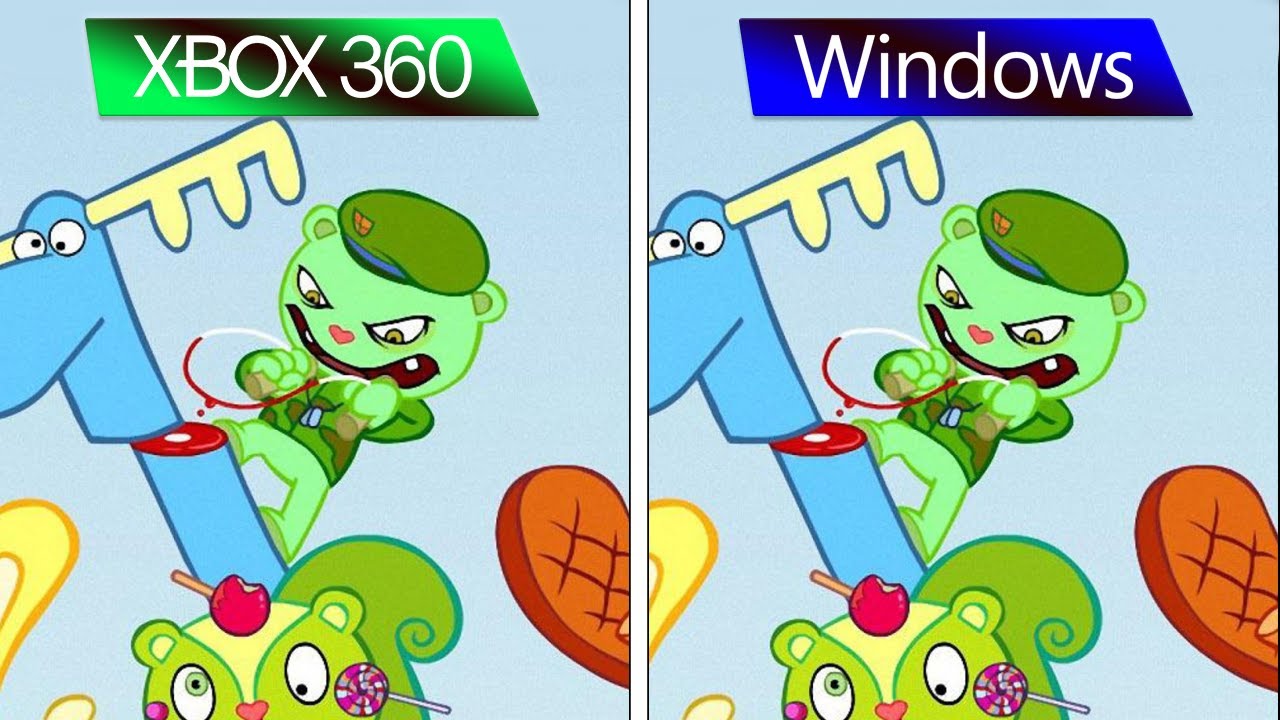 Happy Tree Friends: False Alarm (2008) XBOX 360 vs PC (Which One is ...