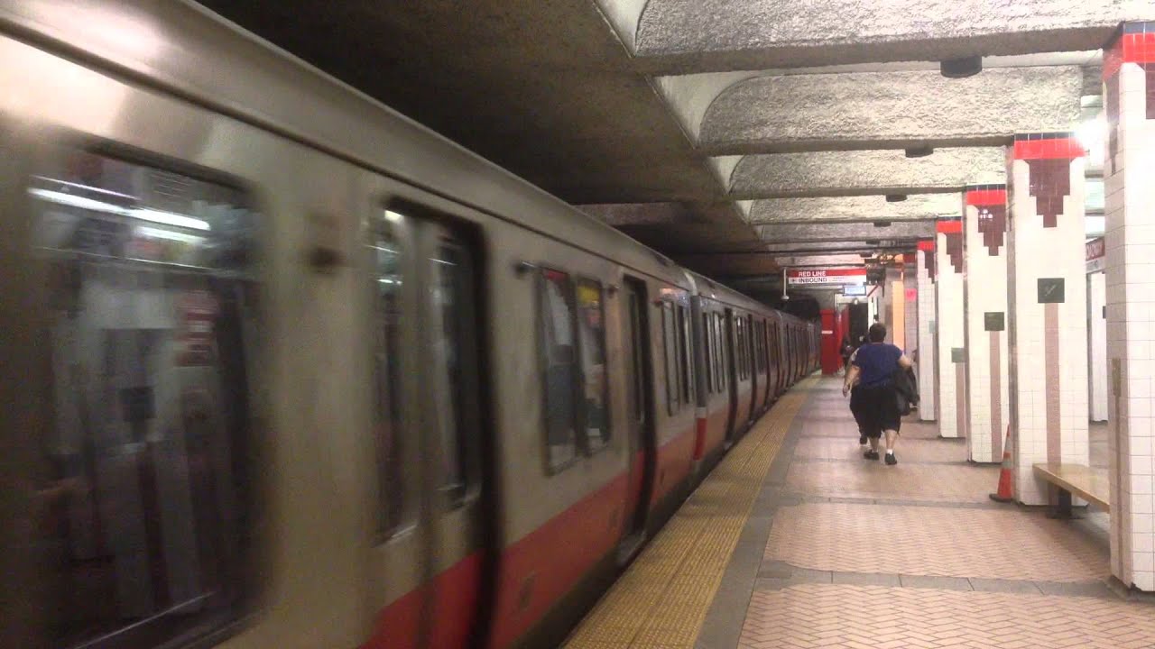 MBTA Subway - Red Line to Alewife arrives at Broadway Station - YouTube