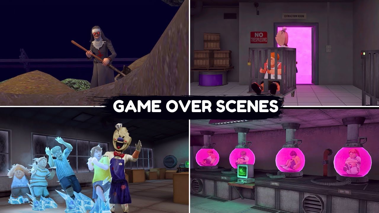 Ice Scream 8 Final Chapter - New Update All Game Over Scenes # ...
