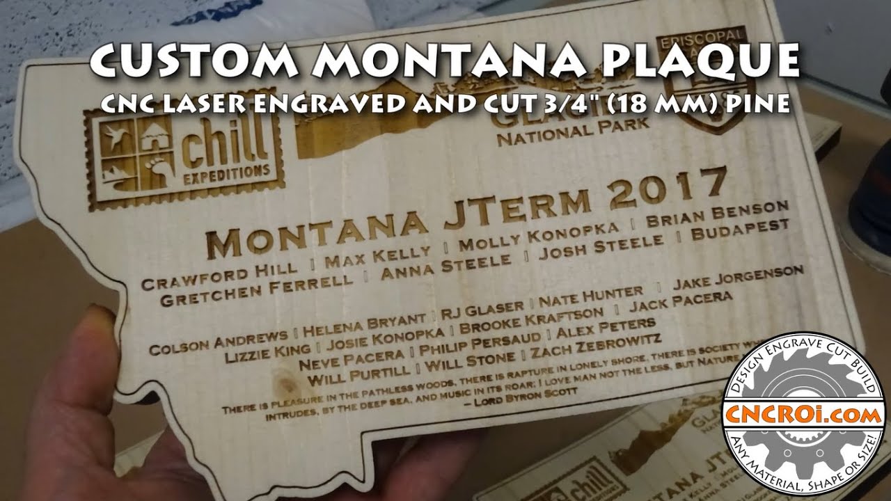 Custom Montana Plaque: CNC Laser Engraved and Cut 3/4" (18 mm) Pine ...