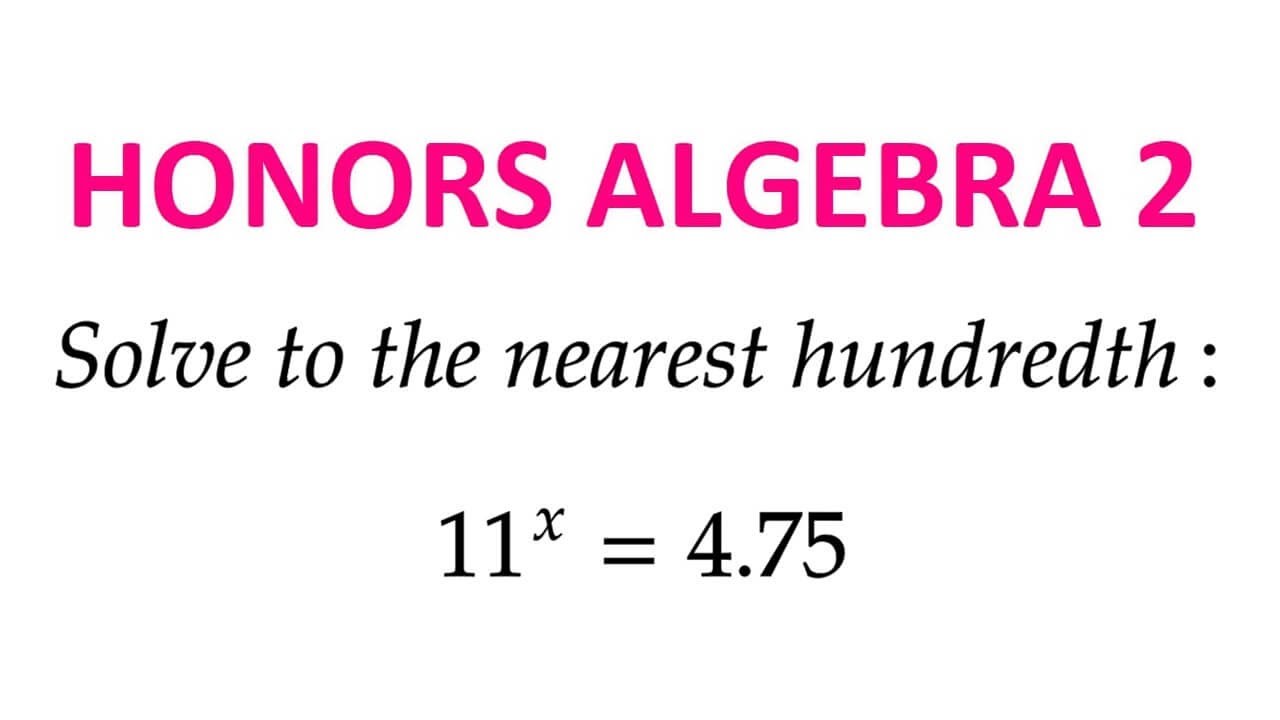 HONORS ALGEBRA 2 - YouTube