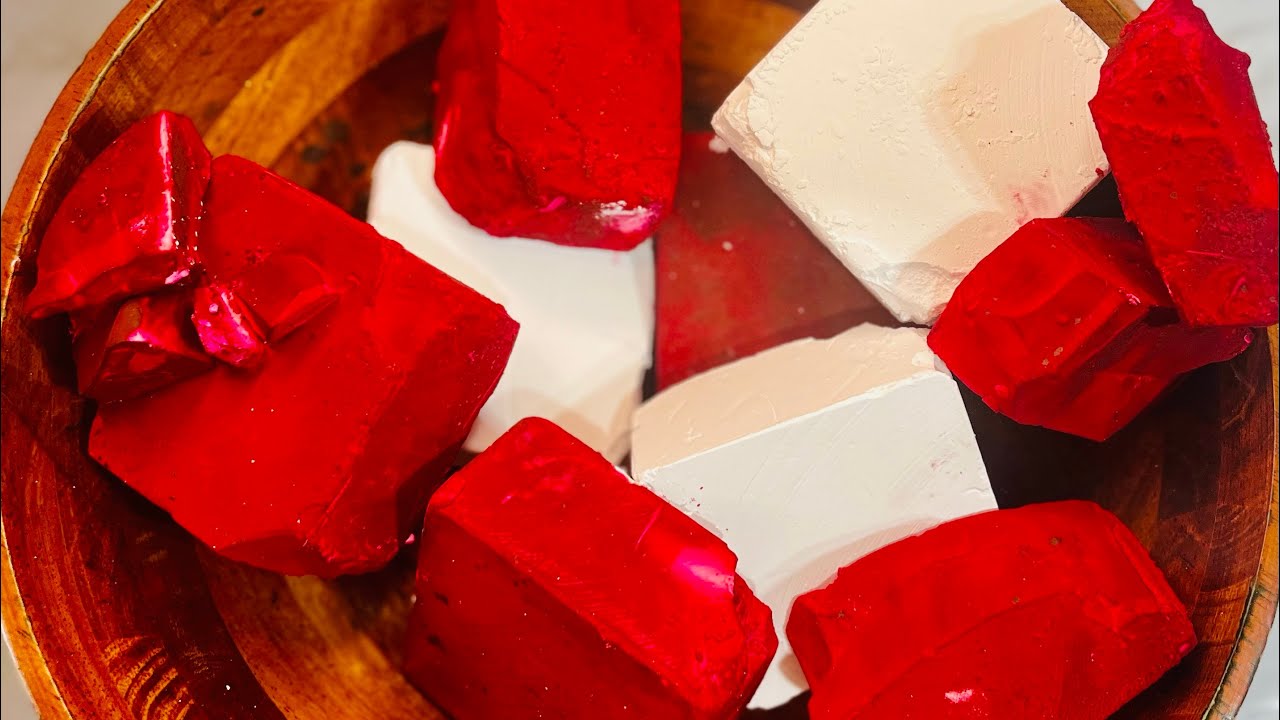 ASMR Vibrant Ruby Red Dyed Gym Chalk Crush | Satisfying 👠 - YouTube