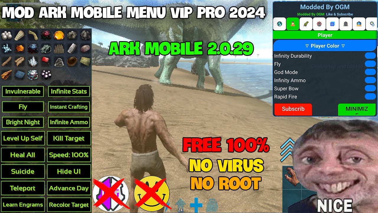 Cách Mod Menu Ark Mobile 2.0.29 Vip Pro | Android,iOS - YouTube