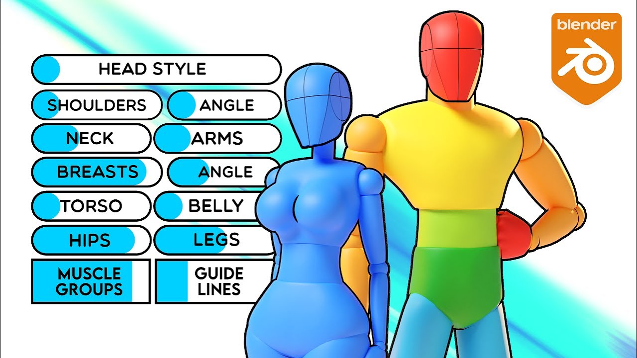 Adjustable Mannequin v1.2 Walkthrough (Blender 4.0+) - YouTube