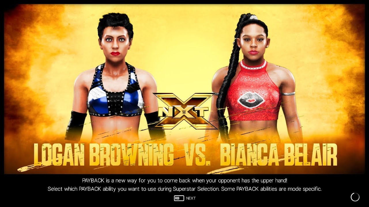 WWE 2K19 Logan Browning Vs Bianca Belair (NXT) 6/26/2019 - YouTube