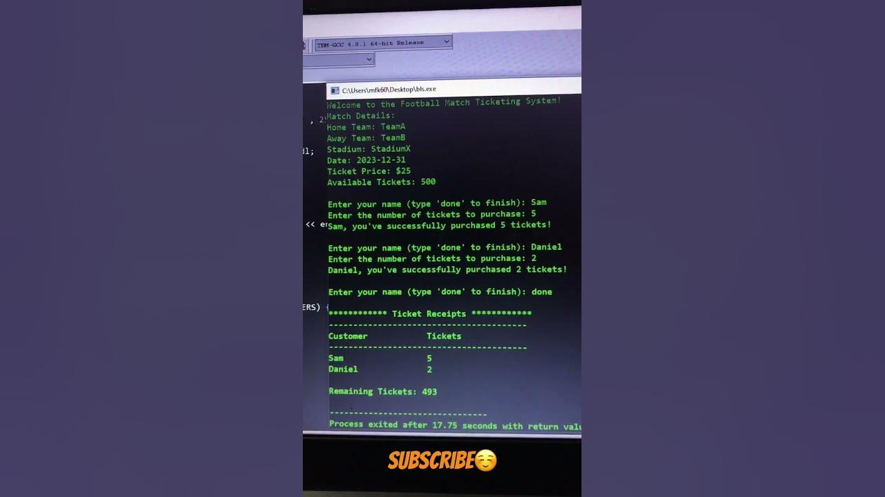 Tickets Left Ide Dev C Cppprogramming Youtube