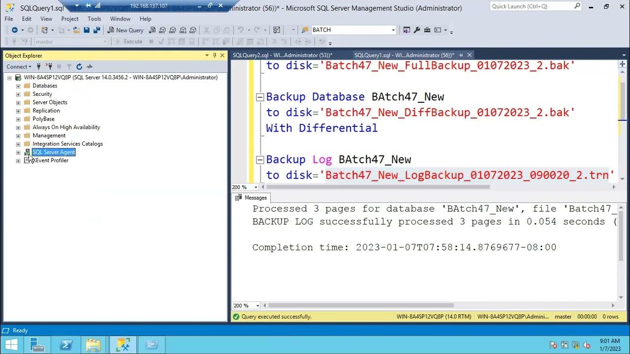 Sql Dba Batch 47 Class 18 Sql Server Automation Contact 9902590140 Youtube