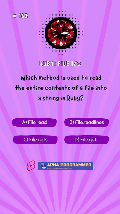 Quiz 163: Master Ruby Programming in 20 Seconds! #quiz #ruby #shorts #codingfacts - YouTube